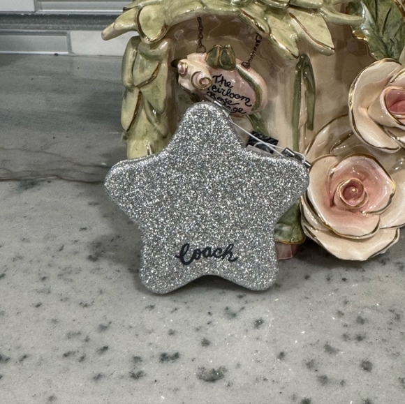 Coach | Accessories | Coach Slvr Glitter Star Compact Mirror New | Poshmark